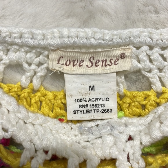 love sense | Tops | Love Sense Rainbow Crochet Top Mult Color Crochet ...